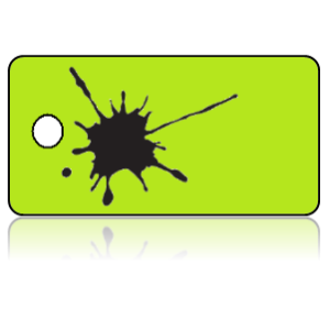 Create Design Key Tags Black Paint Splat Lime Green Background (Pack of ...